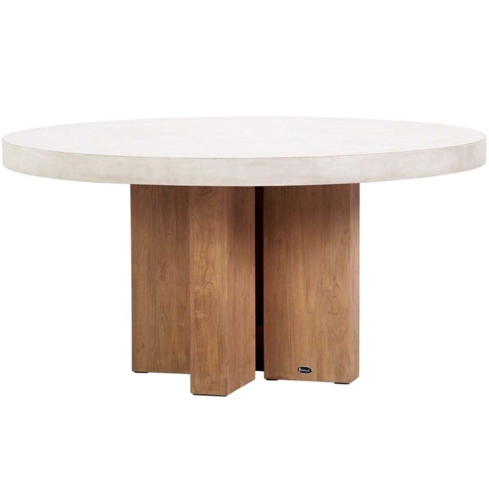 Perpetual Teak Java Round Dining Table - Ivory White P501982002 by ...
