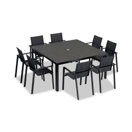 Lift 9 Piece Square Dining Set - Black/Black HL-LIFT-BK-9SDS-BK by ...